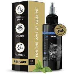 Peticare Anti-Parasiten Mittel f&uuml;r Katzen gegen Milben Fl&ouml;he Pilze 50 ml