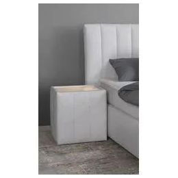 Nachttisch Home Affaire "Effy", grau (hellgrau, plexi milchglas), B:50cm H:53cm T:50cm, Tische, Nachttisch, passend zum Polsterbett, Boxbett oder Boxspringbett Effy
