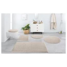 Badematte OTTO HOME "Vanessa, Badvorleger, Badezimmer Teppich" Gr. 8, beige, H:10mm, Polyester, Badematten, Badematte, Badteppich, weiche Haptik, unifarben