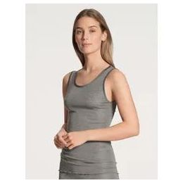 Tanktop Calida "True Confidence", Damen, Gr. S (40/42), grau (platin mel&eacute;_), Feinripp, Obermaterial: 70% Schurwolle, 30% Seide, k&ouml;rpernah h&uuml;ftbedeckend, Rundhals, Tops Tanktop, Rundhals, atmungsaktiv, w&auml;rmend, elastisch, Feinripp-Qualit&auml;t
