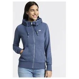 Kapuzensweatjacke Ragwear "NESKIA ZIP A O", Damen, Gr. L, night blau, Sweatware, Obermaterial: 70% Baumwolle, 30% Polyester, gemustert, normal, Rundhals, Rippb&uuml;ndchen, Sweatjacken, mit Kordelzug und Logo am &Auml;rmel
