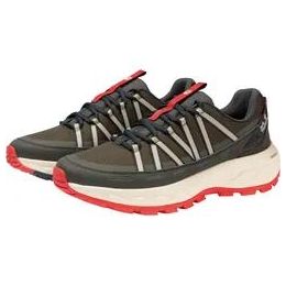 Wanderschuh Jack Wolfskin "WILD HIKE TEXAPORE LOW M", Herren, Gr. 45, obsidian moss, Synthetik, Schuhe Wanderschuh, wasserdicht, Trekkingschuh