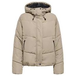 Steppjacke Only "ONLMAGGI LIFE SHORT PUFFER CC OTW", Damen, Gr. XS, silber mink, Web, Obermaterial: 100% Polyester, unifarben, regular fit, Jacken Steppjacke, Kunstfaser