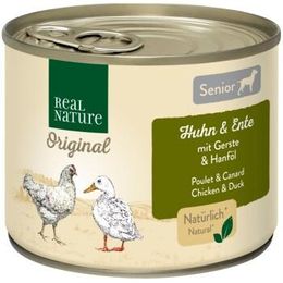 REAL NATURE Nassfutter Hund, Senior, Huhn und Ente 24x200 g