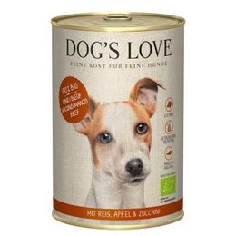 DOG&rsquo;S LOVE DOG'S LOVE Nassfutter Hund, Adult, Bio Rind mit Reis, Apfel und Zucchini 6x400 g