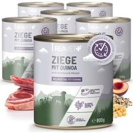 REAVET Hundenassfutter - Ziege mit Hirse an Kichererbsen & Pflaume 6x800 g