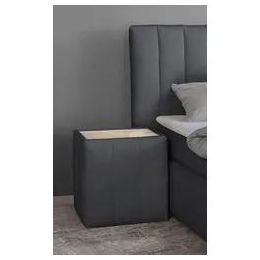 Nachttisch Home Affaire "Effy", grau (anthrazit, plexi milchglas), B:50cm H:53cm T:50cm, Tische, Nachttisch, passend zum Polsterbett, Boxbett oder Boxspringbett Effy