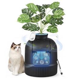 FEANDREA Katzenklo Blumentopf, versteckte Katzentoilette, mit k&uuml;nstlicher Pflanze schwarz