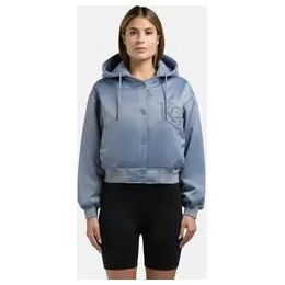 Collegejacke Khujo "Chani", Damen, Gr. S (36), blau, Obermaterial: 97% Polyester, 3% Elasthan. Innenfutter: 100% Polyester, oversize h&uuml;ftlang, &Auml;rmel ohne &Auml;rmelschlitz Rippstrickb&uuml;ndchen, Jacken Collegejacke, Kurze Damen Bomberjacke mit Kapuze