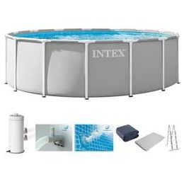 Framepool Intex "&raquo;Prism FrameTM&laquo;", grau, H:122cm &Oslash;:457cm, Schwimmbecken, 5-tlg., &Oslash;xH: 457x122 cm