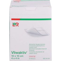 kohlpharma Vliwaktiv Aktivkohle-Saugkomp.steril 10x10 cm 20 St