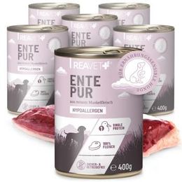 REAVET Hunde Nassfutter - Ente PUR 6x400 g