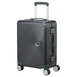 Hartschalen-Trolley American Tourister "SOUNDBOX ALU, verschiedene Gr&ouml;&szlig;en und Farben", Gr. B/H/T: 40cm x 55cm x 23cm 39 l, brushed anthrazit, Aluminium, Koffer, Hartschalen-Koffer zwei TSA-Schl&ouml;sser Aluminium-Koffer