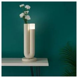 OTTO HOME LED Tischleuchte "Lynett - Akku Tischlampe, Blumenvase integriert", beige, 1, H: 26,8cm, 1 Stk., Leuchten, inkl. Vase, Akkulampe, wireless charging, 27 cm, kabellose Lampe, Deko, LED Tischleuchte
