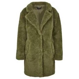 Parka Urban Classics "Urban Classics Damen Ladies Oversized Sherpa Coat", Damen, Gr. 4XL, olive, 100% Polyester, unifarben, oversize, amerikanischer Ausschnitt, Jacken Parka