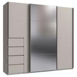 Schwebet&uuml;renschrank wimex "Bali in den Breiten 180cm, 225cm & 270cm, Kleiderschrank mit Spiegel", kaschmir, spiegel, griffe kaschmir, B:225cm H:208cm T:64cm, Holzwerkstoff, Schr&auml;nke, Schwebet&uuml;renschrank, erh&auml;ltlich in der Farbe: Kaschmir, Schrank mit 4 Schubladen