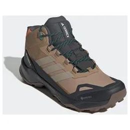 Wanderschuh Adidas TERREX "TERREX SKYCHASER AX5 MID GORE-TEX", Damen, Gr. 43, cardboard, blanch cargo, semi impact orange, Synthetik, Textil, Schuhe Wanderschuh, wasserdicht dank Gore-Tex Membrane