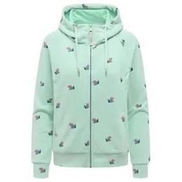 Kapuzensweatjacke Ragwear "Fllawia Shells", Damen, Gr. S (36), mint, Sweatware, Material: 70% Baumwolle, 30% Polyester, gerade h&uuml;ftlang, hoch geschlossener Ausschnitt, &Auml;rmel ohne &Auml;rmelschlitz Rippb&uuml;ndchen, Sweatjacken, L&auml;ssige Sweatjacke mit Kapuze