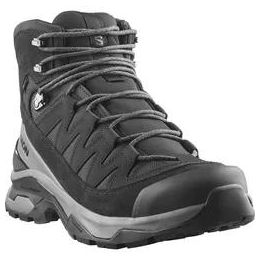 Wanderschuh Salomon "QUEST ECHO GORE TEX", Damen, Gr. 43, schwarz, castlerock, schwarz, Leder, Synthetik, Schuhe Wanderschuh, wasserdicht