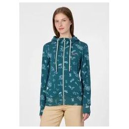 Sweatjacke Ragwear "PAYA PRINT", Damen, Gr. L, ocean gr&uuml;n, Sweatware, Obermaterial: 48% Viskose, 47% Polyester, 5% Elasthan, bedruckt, normal, Rundhals, Sweatjacken Sweatjacke, Bestseller aus d&uuml;nner Viskosemischung und Allover-Print