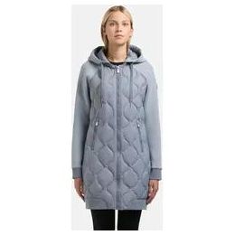 Kurzmantel Khujo "Nora", Damen, Gr. XXL (44), misty blau, Obermaterial 1: 100% Nylon. Obermaterial 2: 80% Viskose, 12% Nylon, 8% Elasthan. Innenfutter: 100% Nylon. Wattierung: 100% Polyester, tailliert ca. Mitte Oberschenkel, hoch geschlossener Ausschnitt, &Auml;rmel ohne &Auml;rmelschlitz Rippb&uuml;ndchen, M&auml;ntel Kurzmantel, Materialmix-Mantel mit abnehmbarer kapuze