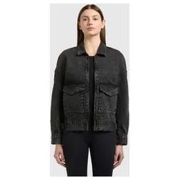 Jeansjacke Khujo "NELINA", Damen, Gr. M, schwarz, 100% Baumwolle, unifarben, regular fit, Jacken Jeansjacke
