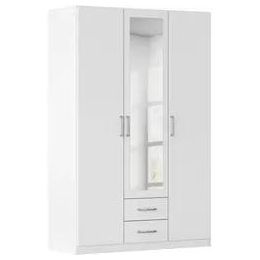 Kleiderschrank Rauch "Schrank Garderobe Ankleide GAMMA Breiten 91/136/181/226/271/315/360 cm", alpinwei&szlig;, griffe chrom, B:136cm H:210cm T:54cm, Holzwerkstoff, Schr&auml;nke, Kleiderschrank, verschiedene Griff-Varianten, mit Spiegel TOPSELLER MADE IN GERMANY, Topseller