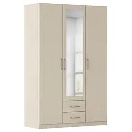 Kleiderschrank Rauch "Schrank Garderobe Ankleide GAMMA Breiten 91/136/181/226/271/315/360 cm", beige (champagner), griffe chrom, B:136cm H:210cm T:54cm, Holzwerkstoff, Schr&auml;nke, Kleiderschrank, verschiedene Griff-Varianten, mit Spiegel TOPSELLER MADE IN GERMANY, Topseller
