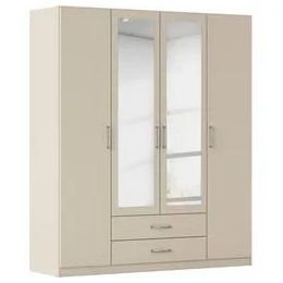 Kleiderschrank Rauch "Schrank Garderobe Ankleide GAMMA Breiten 91/136/181/226/271/315/360 cm", beige (champagner), griffe chrom, B:181cm H:210cm T:54cm, Holzwerkstoff, Schr&auml;nke, Kleiderschrank, verschiedene Griff-Varianten, mit Spiegel TOPSELLER MADE IN GERMANY, Topseller