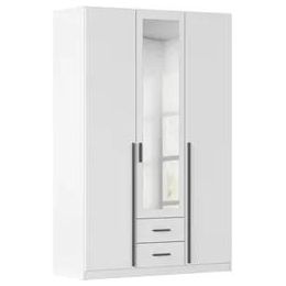 Kleiderschrank Rauch "Schrank Garderobe Ankleide GAMMA Breiten 91/136/181/226/271/315/360 cm", alpinwei&szlig;, griffstangen graumetallic, B:136cm H:210cm T:54cm, Holzwerkstoff, Schr&auml;nke, Kleiderschrank, verschiedene Griff-Varianten, mit Spiegel TOPSELLER MADE IN GERMANY, Topseller