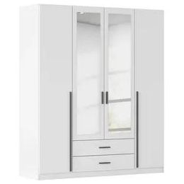 Kleiderschrank Rauch "Schrank Garderobe Ankleide GAMMA Breiten 91/136/181/226/271/315/360 cm", alpinwei&szlig;, griffstangen graumetallic, B:181cm H:210cm T:54cm, Holzwerkstoff, Schr&auml;nke, Kleiderschrank, verschiedene Griff-Varianten, mit Spiegel TOPSELLER MADE IN GERMANY, Topseller