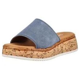 Pantolette Gabor COMFORT "Gabor Comfort Pantoletten Veloursleder", Damen, Gr. 40,5, jeans, Veloursleder, Schuhe Pantolette