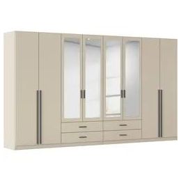 Kleiderschrank Rauch "Schrank Garderobe Ankleide GAMMA Breiten 91/136/181/226/271/315/360 cm", beige (champagner), griffstangen graumetallic, B:360cm H:210cm T:54cm, Holzwerkstoff, Schr&auml;nke, Kleiderschrank, verschiedene Griff-Varianten, mit Spiegel TOPSELLER MADE IN GERMANY, Topseller