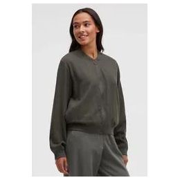 Blouson SOCCX, Damen, Gr. XXL, cool khaki, Web, Material: 55% Leinen, 45% Viskose, Glitzermuster, bedruckt, regular fit normal, eingesetzt Rippb&uuml;ndchen, Jacken Blouson, mit Rippb&uuml;ndchen im &Auml;rmel