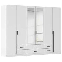 Kleiderschrank Rauch "Schrank Garderobe Ankleide GAMMA Breiten 91/136/181/226/271/315/360 cm", alpinwei&szlig;, griffstangen graumetallic, B:271cm H:210cm T:54cm, Holzwerkstoff, Schr&auml;nke, Kleiderschrank, verschiedene Griff-Varianten, mit Spiegel TOPSELLER MADE IN GERMANY, Topseller