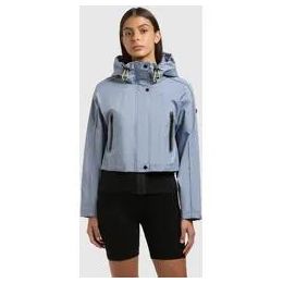 Blouson Khujo "AMELIA", Damen, Gr. L, misty blau, Web, 100% Polyester, leicht gl&auml;nzend, regular fit h&uuml;ftlang, eingesetzt Rippstrickb&uuml;ndchen mit Windstopper, Jacken Blouson