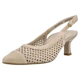 Slingpumps Paul Green "Paul Green Pumps Leder", Damen, Gr. 38,5, beige, Leder, Schuhe Slingpumps