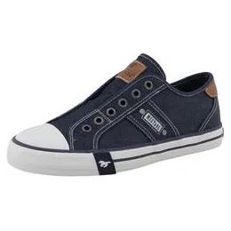 Slip-On Sneaker Mustang SHOES "Winona", Herren, Gr. 41, navy, Baumwolle, Schuhe, Slipper, Halbschuh mit modischen Kontrastn&auml;hten