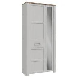 Garderobenschrank FORTE "Garderobenschrank, H&ouml;he 205,4cm, Spiegel, Soft Close, Push to Open", riviera eiche, sibiu l&auml;rche hell, B:94,4cm H:205,4cm T:42cm, Schr&auml;nke, Garderobenschrank, B/H/T 94,4/205,4/42 cm