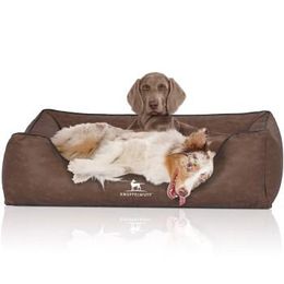 Knuffelwuff Hundebett Scottsdale aus Kunstleder braun XXL