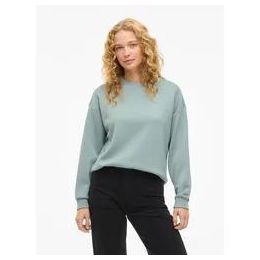 Sweatshirt Vila "VISANDY L/S SWEAT TOP - NOOS", Damen, Gr. XS, blau surf, Sweatware, Obermaterial: 50% Viskose, 44% Polyester, 6% Elasthan, unifarben, regular fit normal, Rundhals, Sweatshirts Sweatshirt, Viskosemischung, regular fit
