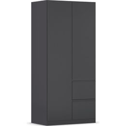 Dreht&uuml;renschrank Rauch "Kleiderschrank Schrank Garderobe W&auml;scheschrank COSTA Breite 91 cm", grau (graumetallic, eingriffe graumetallic), B:91cm H:197cm T:54cm, Holzwerkstoff, Schr&auml;nke, Dreht&uuml;renschrank, Breite 91 cm grifflose Front mit Push-to-Open Funktion MADE IN GERMANY