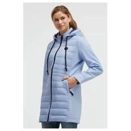 Softshellmantel SOCCX, Damen, Gr. 3XL, cool blau, Softshell, Material Oberstoff: 100% Polyester, Einsatz: 100% Polyamid, Futter: 100% Polyamid, F&uuml;llung: 100% Polyester, unifarben, regular fit lang, hoch geschlossener Ausschnitt, eingesetzt B&uuml;ndchen, M&auml;ntel, mit abtrennbarer Kapuze