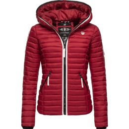 Steppjacke Navahoo "Kimuk Prc", Damen, Gr. XS (34), rot (blutrot), Oberstoff: 100% Nylon. Futter: 100% Polyester. Wattierung: 100% Polyester. &Auml;rmelfutter: 100% Polyester, figurbetont h&uuml;ftlang, &Auml;rmel ohne &Auml;rmelschlitz Rippstrickb&uuml;ndchen kontrastfarben, Jacken Steppjacke, leichte &Uuml;bergangsjacke mit Kapuze