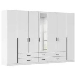 Kleiderschrank Rauch "Schrank Garderobe Ankleide GAMMA Breiten 91/136/181/226/271/315/360 cm", alpinwei&szlig;, griffstangen graumetallic, B:315cm H:210cm T:54cm, Holzwerkstoff, Schr&auml;nke, Kleiderschrank, verschiedene Griff-Varianten, mit Spiegel TOPSELLER MADE IN GERMANY, Topseller