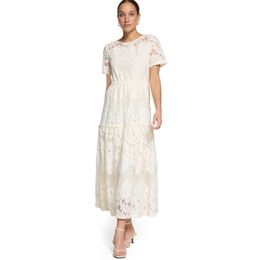 Maxikleid Zero "Damen kurzarm", Damen, Gr. 38, Normalgr&ouml;&szlig;en, eggnog, Spitze, Obermaterial: 45% Polyamid, 55% Baumwolle, A-Linie lang, Rundhals, Kleider Maxikleid, Spitze
