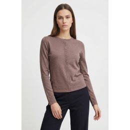 Strickjacke Saint Tropez "A8661, MilaSZ R-Neck Cardigan", Damen, Gr. S, antler melange, Strick, Obermaterial: 80% Viskose, 20% Polyacryl, meliert, regular fit normal, Rundhals, Strickjacken Strickjacke, Viskosemischung, Classic fit