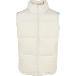 Jerseyweste Urban Classics "Urban Classics Herren Cord Vest", Herren, Gr. L, sandwei&szlig;, 100% Polyester, Rundhals, Westen