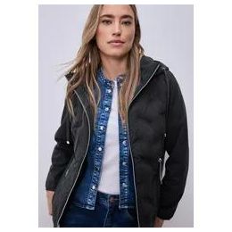 Outdoorjacke Street One, Damen, Gr. 36, skyfall blau, Stoff, Obermaterial: 100% Polyester; Obermaterial 2: 100% Polyester; Futter: 100% Polyester; F&uuml;llung: 100% Polyester, gemustert, normal normal, ohne Ausschnitt, abgesteppt, Jacken Outdoorjacke, im Hoodie-Style