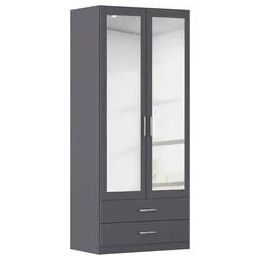 Kleiderschrank Rauch "Schrank Garderobe Ankleide GAMMA Breiten 91/136/181/226/271/315/360 cm", graumetallic, griffe chrom, B:91cm H:210cm T:54cm, Holzwerkstoff, Schr&auml;nke, Kleiderschrank, verschiedene Griff-Varianten, mit Spiegel TOPSELLER MADE IN GERMANY, Topseller